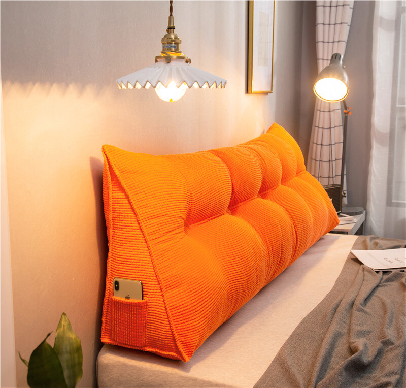 Nordic Bed Head Triangle Cushion Grain Wick Velvet Pillow Bed Sofa Bed ...