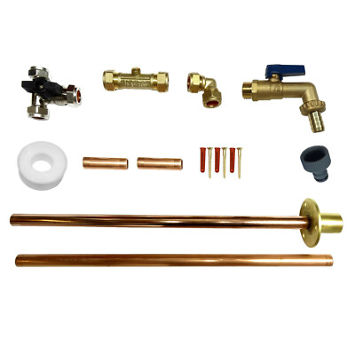 Blue Lever Outside Tap Kit With Through Wall Pipe / Flange & Double ...