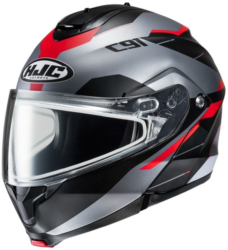 HJC c91 Karan Modular Snowmobile Helmet Red S M L XL 2XL 3XL 4XL 5XL ...
