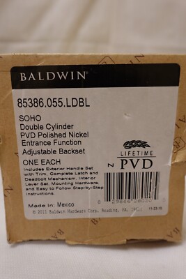 Baldwin Soho Sectional Handleset w/5485V Lever LH Double Cylinder 85386 ...