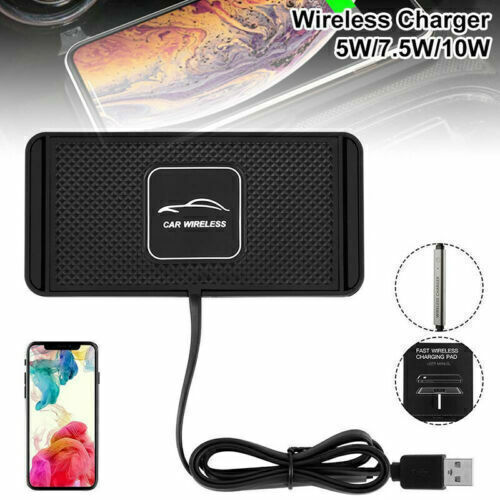 Wireless Car Phone Charger Fast Charging Pad Mat For iPhone Samsung ...
