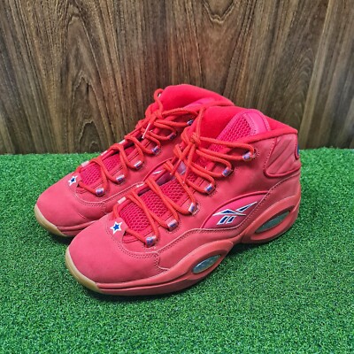 Mens 12 -Reebok Question Mid Packer Shoes Iverson 76ers Red Blue J99078 ...