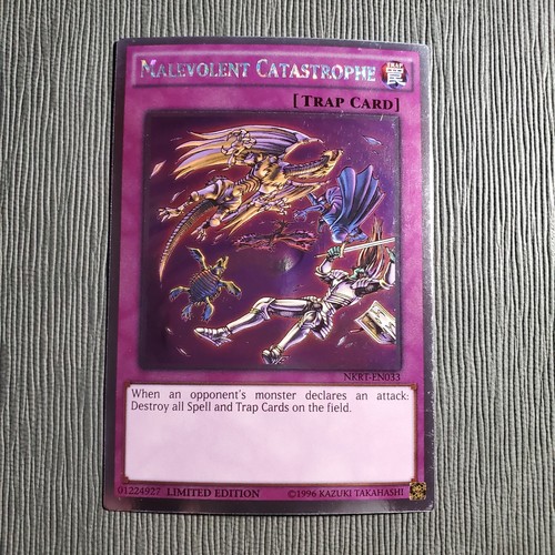 Yugioh Malevolent Catastrophe NKRT-EN033 Platinum Rare Limited Edition ...