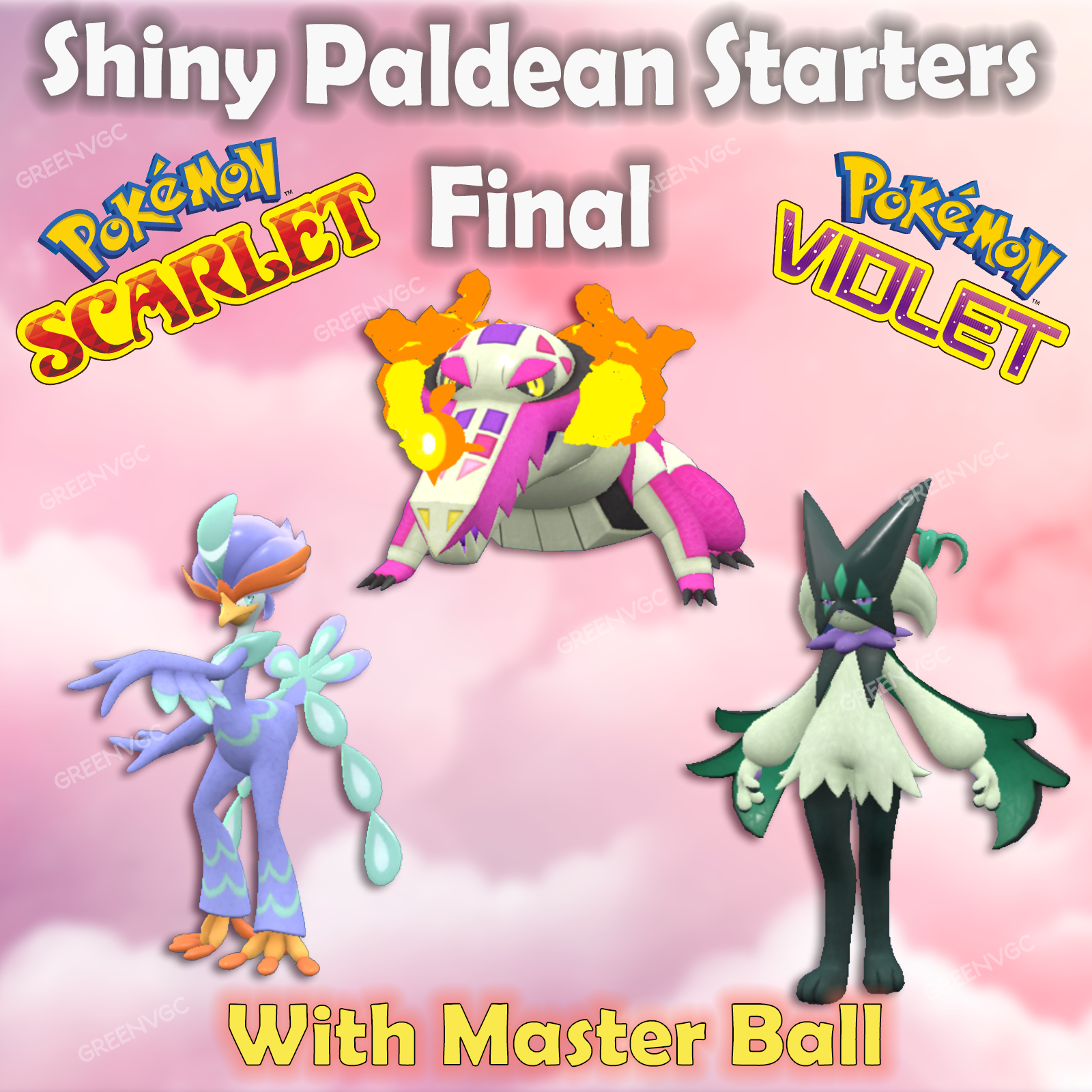 Shiny Skeledirge Meowscarada Quaquaval Starters Set | Pokemon Scarlet ...