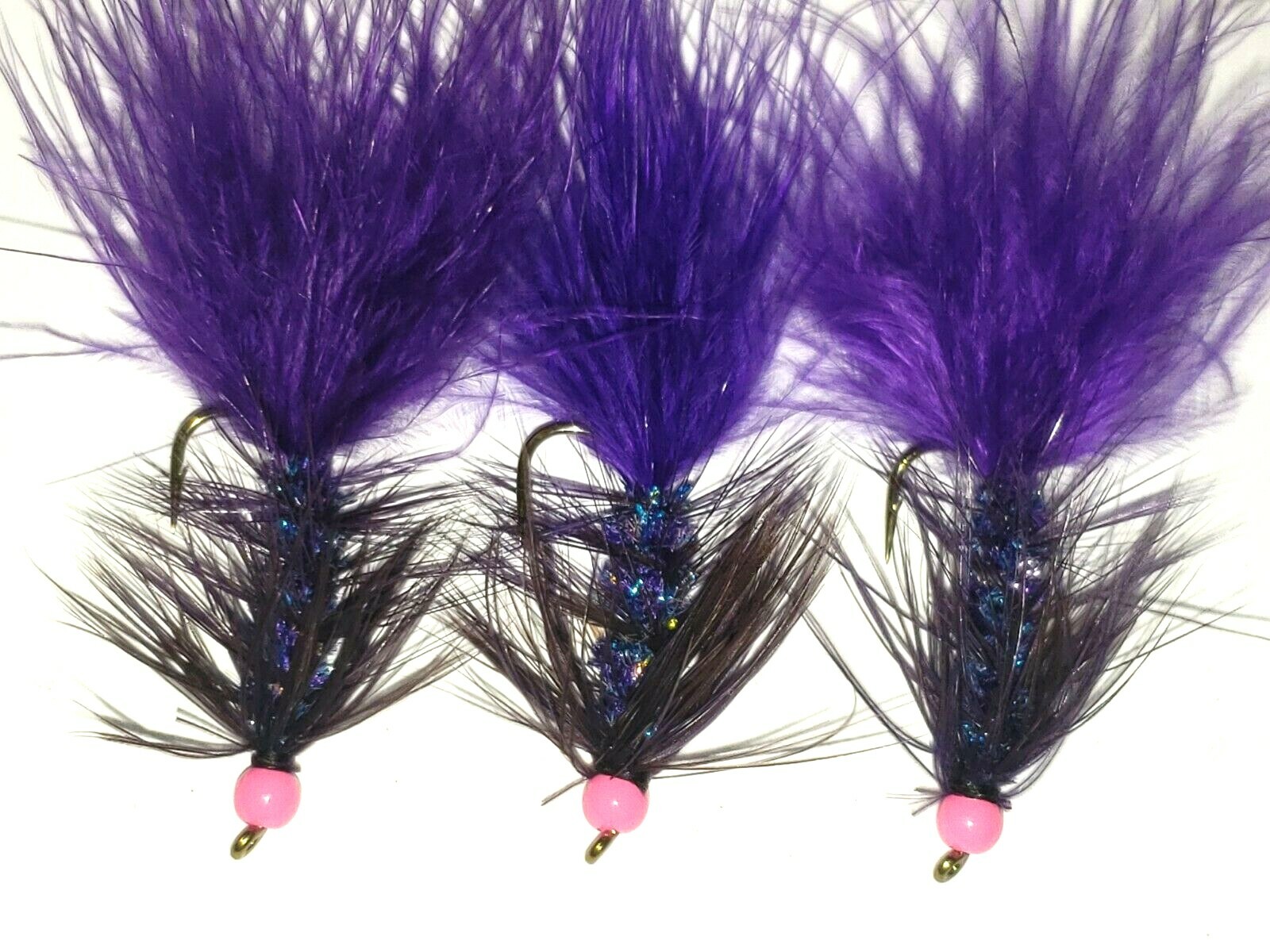 Egg Sucking Leech Bead Head Purple w Pink Egg size 4 (per 3) | eBay