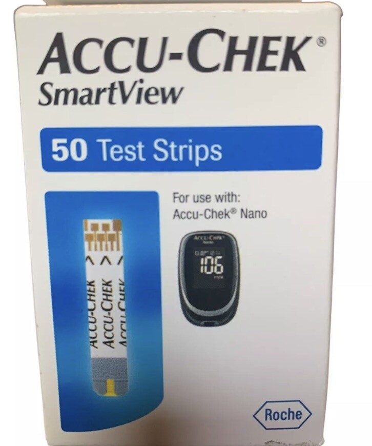 NEW-ACCU-CHEK Smartview Diabetic Blood Glucose 1 box 50 Test Strips ...