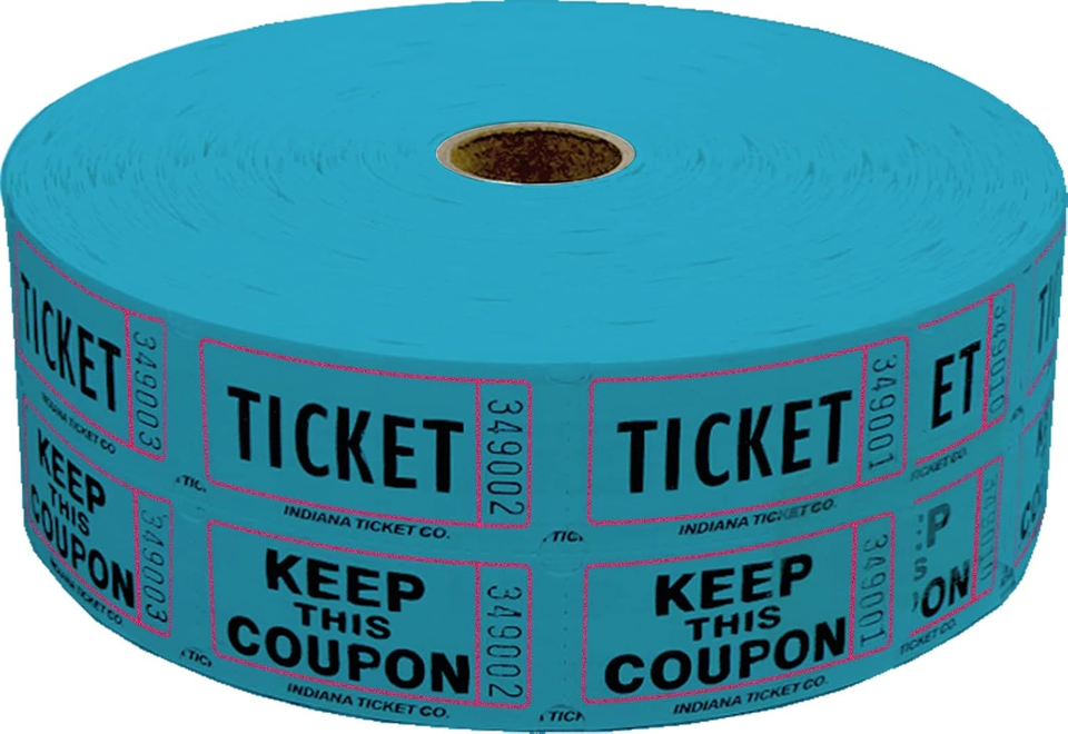 Raffle Tickets - 4 Rolls of 2000 Double Tickets 8, 000 Total 50/Raffle ...