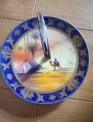 Camel china antique porcelain handpainted camel desert scene cake plate ...