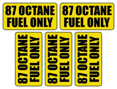87 Octane 2"X1" (Set of 5) Sticker | eBay