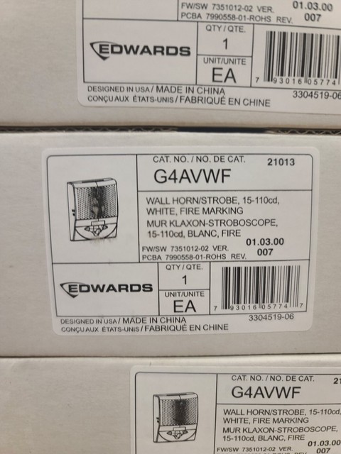 Edwards Wall Horn/strobe G4AVWF White Fire Marking - Sh0998 for sale ...