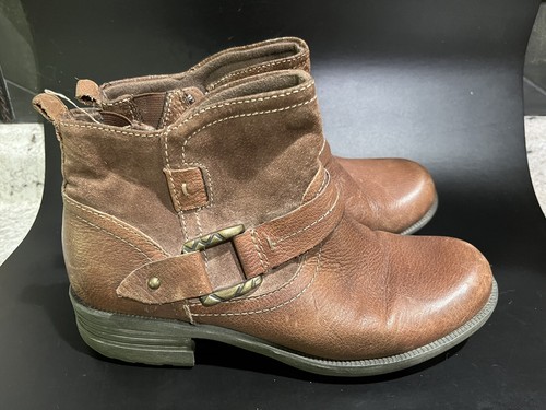 EARTH ORIGINS - BY EARTH PARIS -Women's Brown Leather Ankle Boots- Size ...