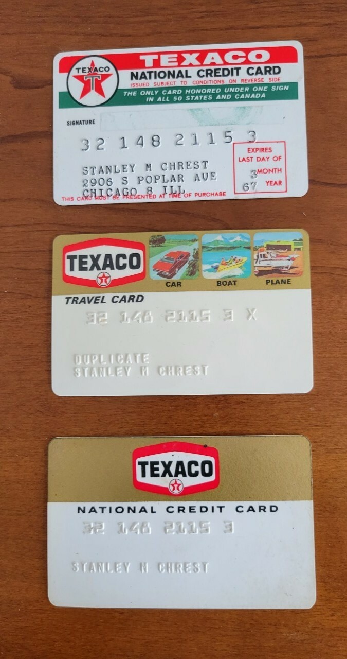 Vintage Texaco Credit Cards Lot of 3 Expired Circa late 60's / early 70 ...