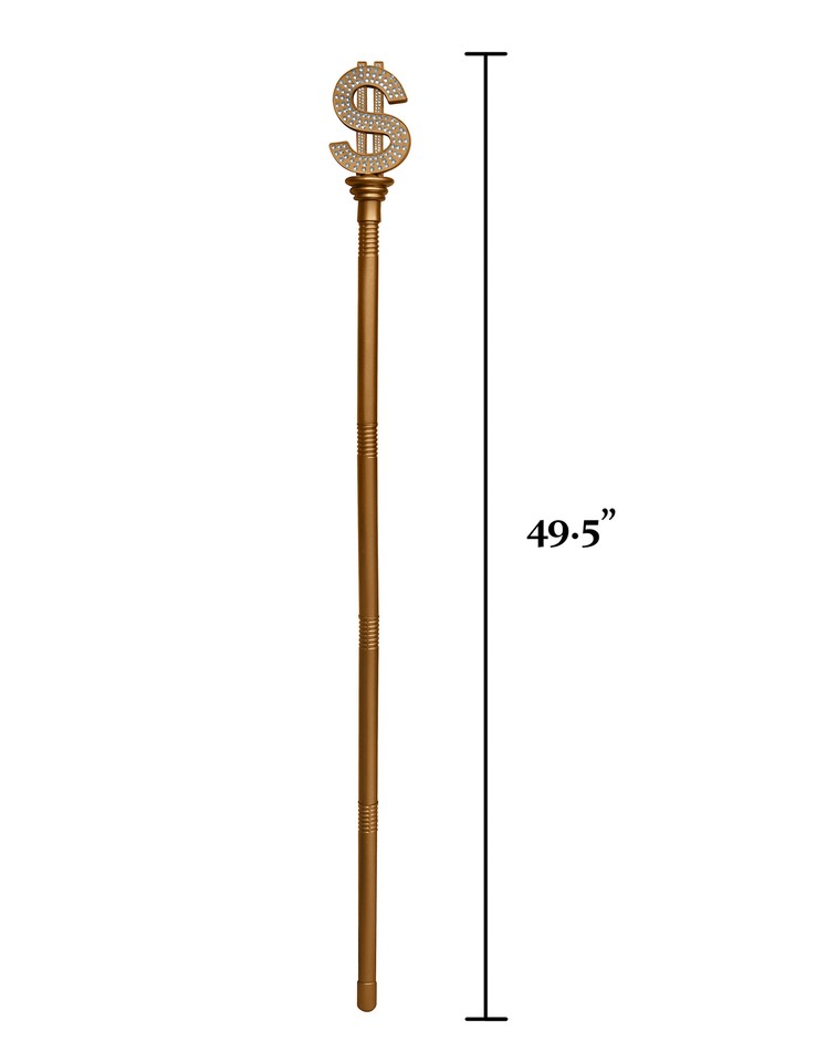 49.5" Tall Sign Money Cane Adjustable Cosplay Pimp Staff Halloween ...