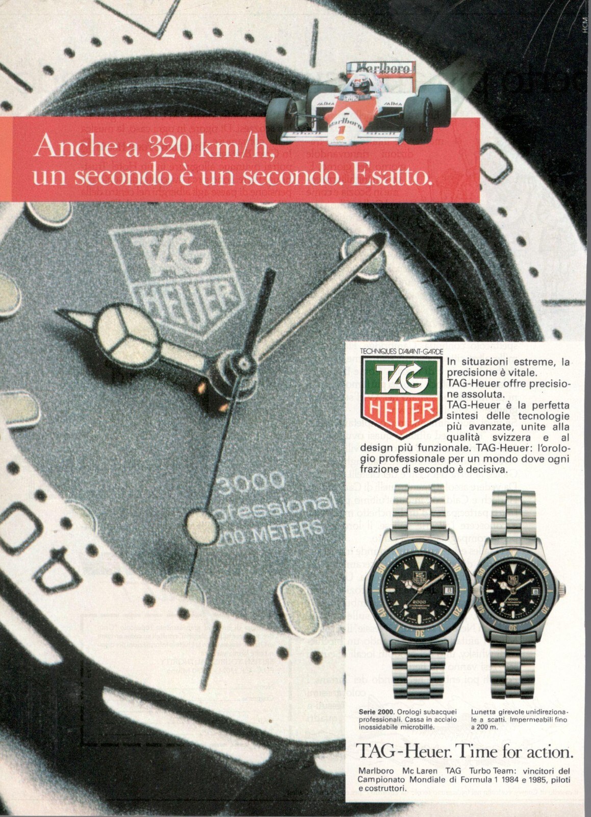 Tag Heuer Advertising 1986 1 Page Watch Series 2000 Mc Laren | eBay