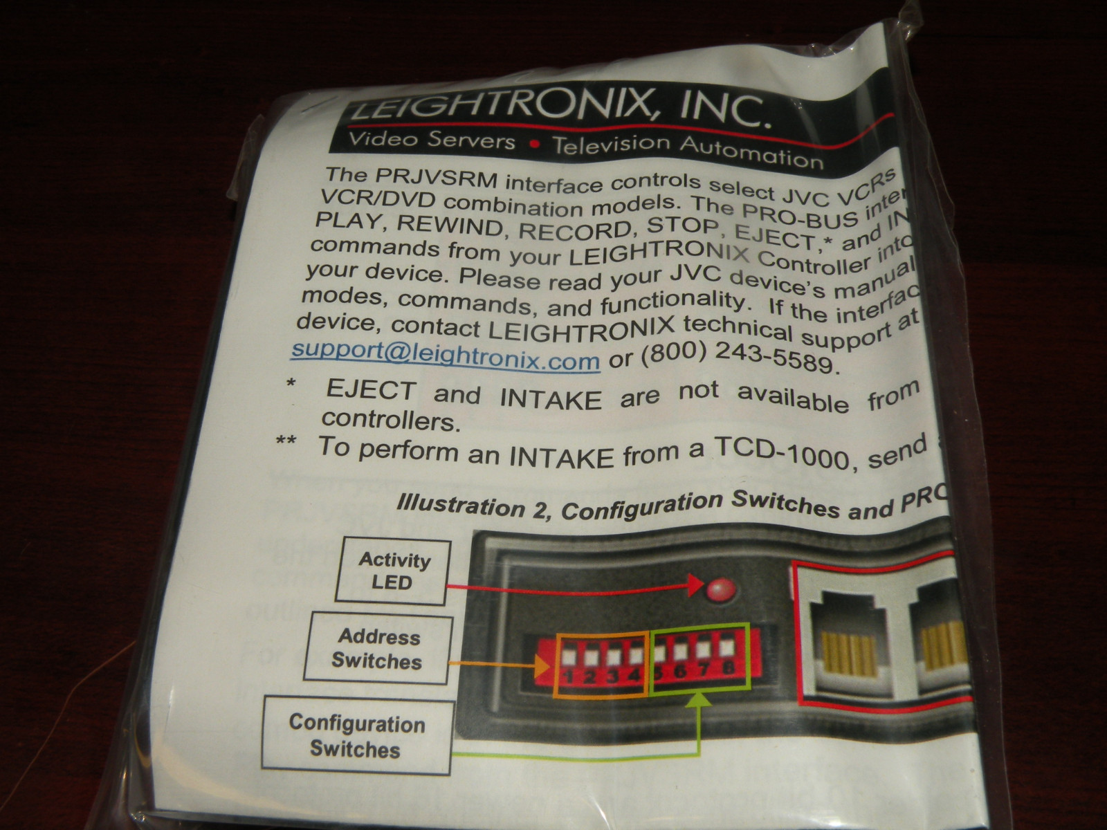 Leightronix PRJVSRM PRO-BUS VCR Control Interface for JVC BR-S378U and ...