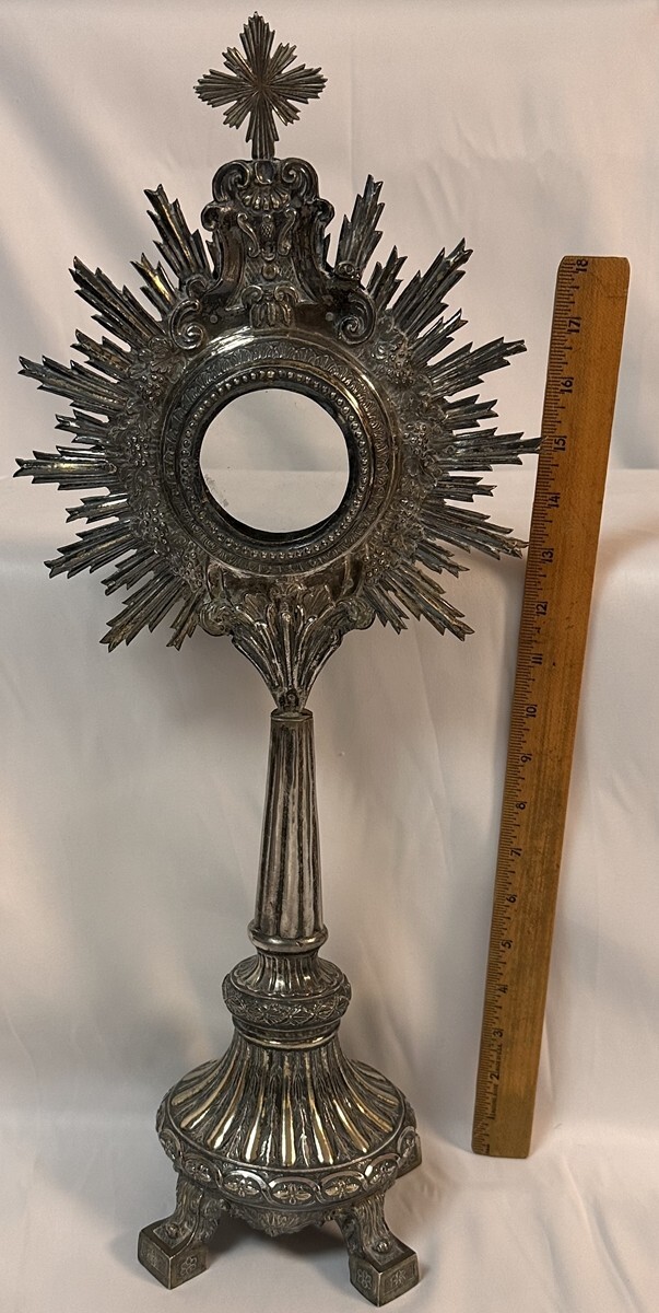Huge Silver Antique Monstrance Italy Napoli 1840s Well Marked True ...