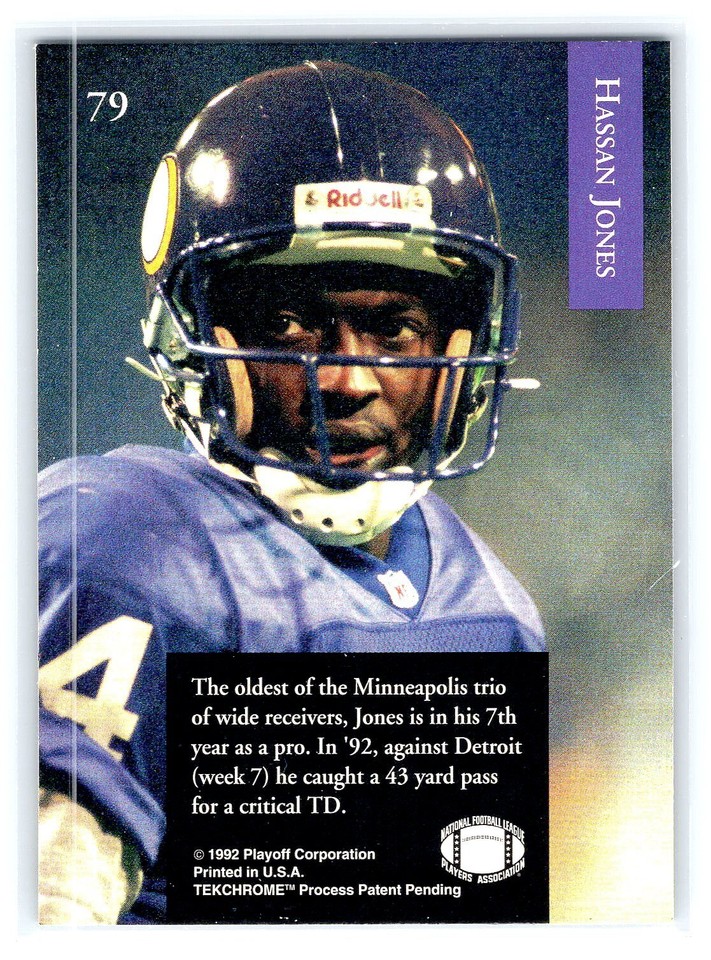 1992 Playoff Football #79 Hassan Jones Minnesota Vikings | eBay