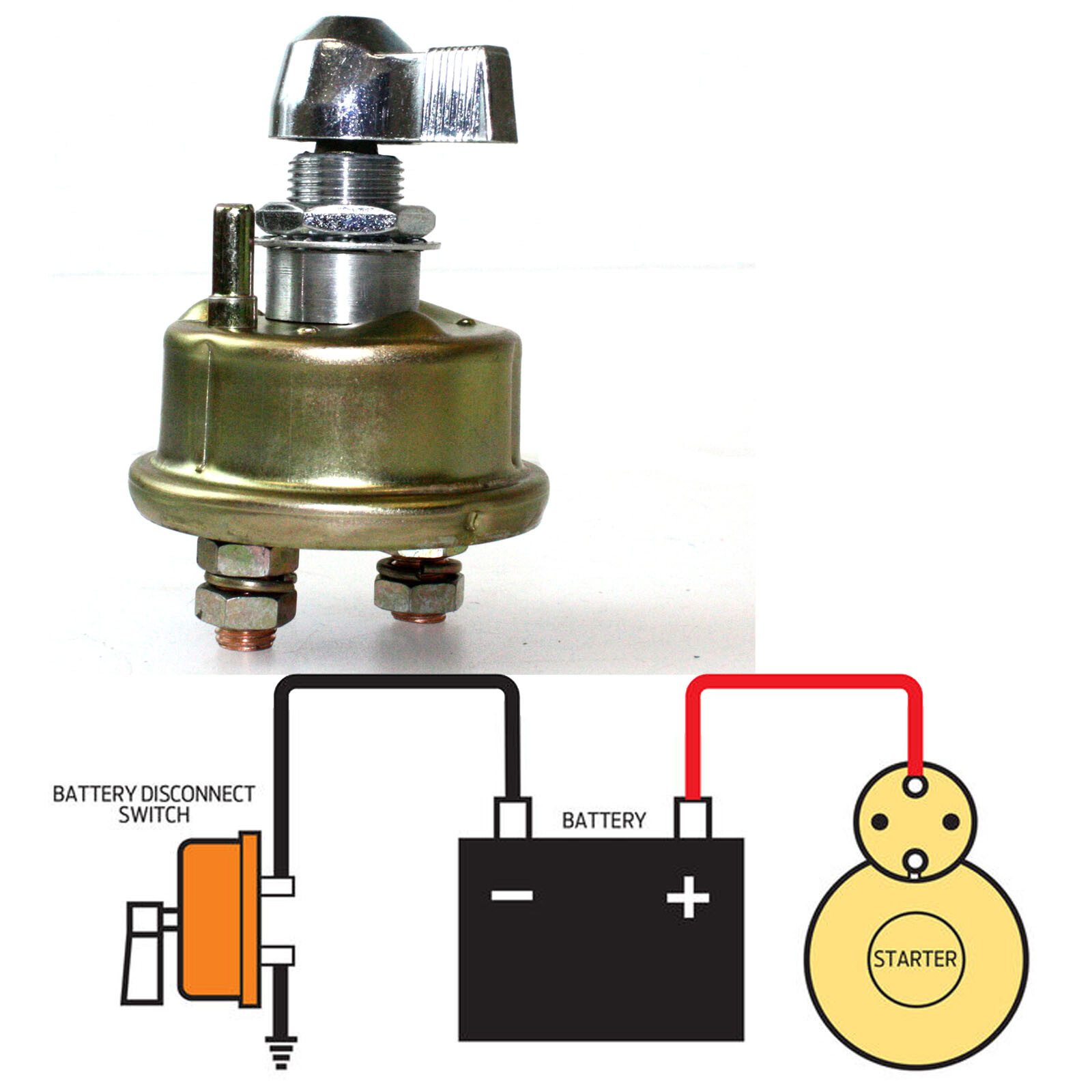 HC Master Battery Disconnect Switch 2 Post SPST Kill Cut-Off Switch 175 ...