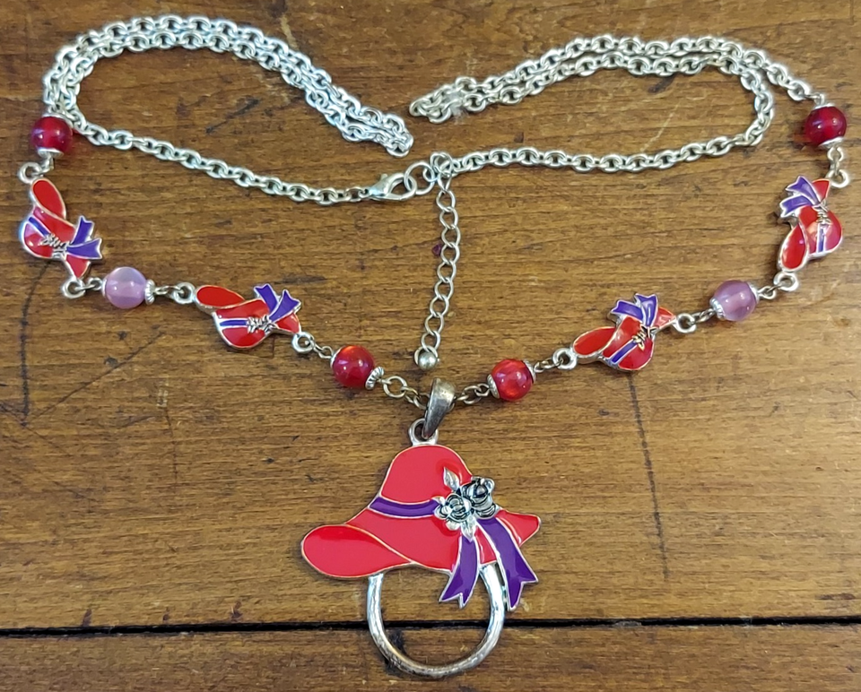 Vtg Lot of Red Hat Society Club Charms Bracelets Necklace | eBay