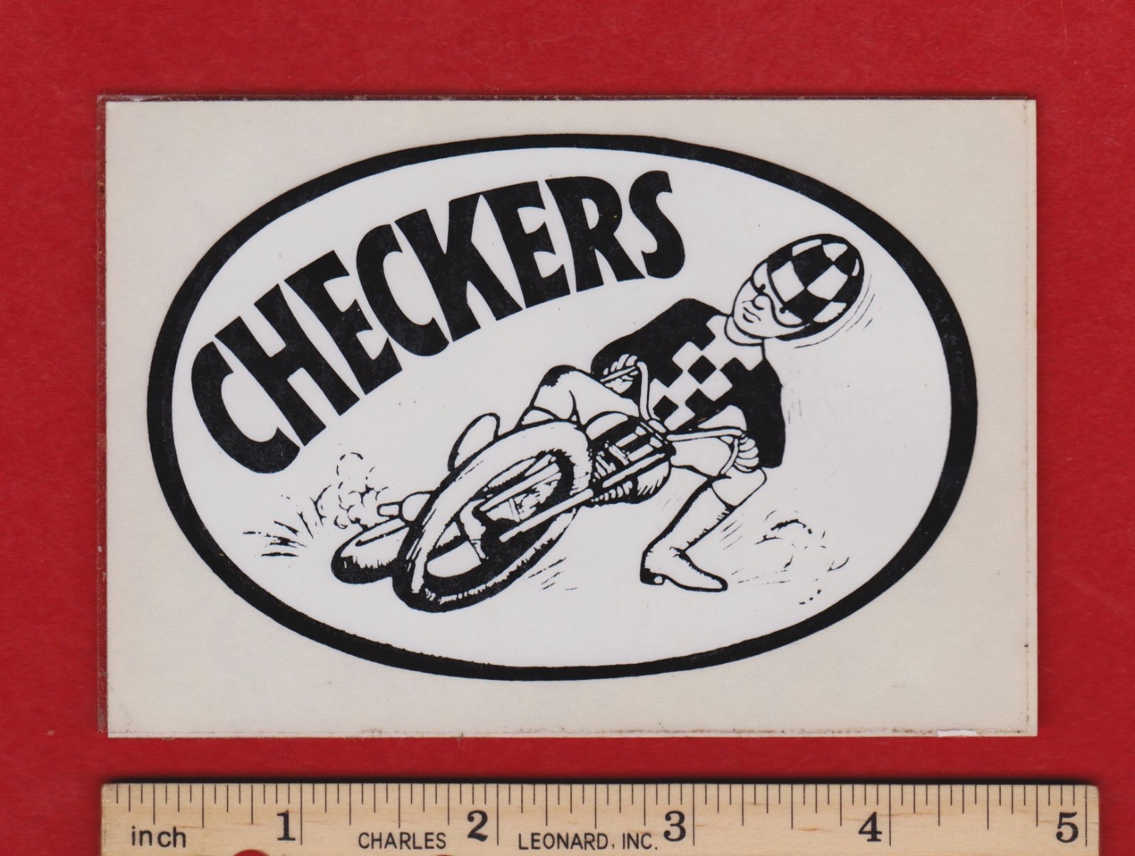CHECKERS Off-Road Motorcycle Club STICKER Vintage Desert Race Husqvarna ...