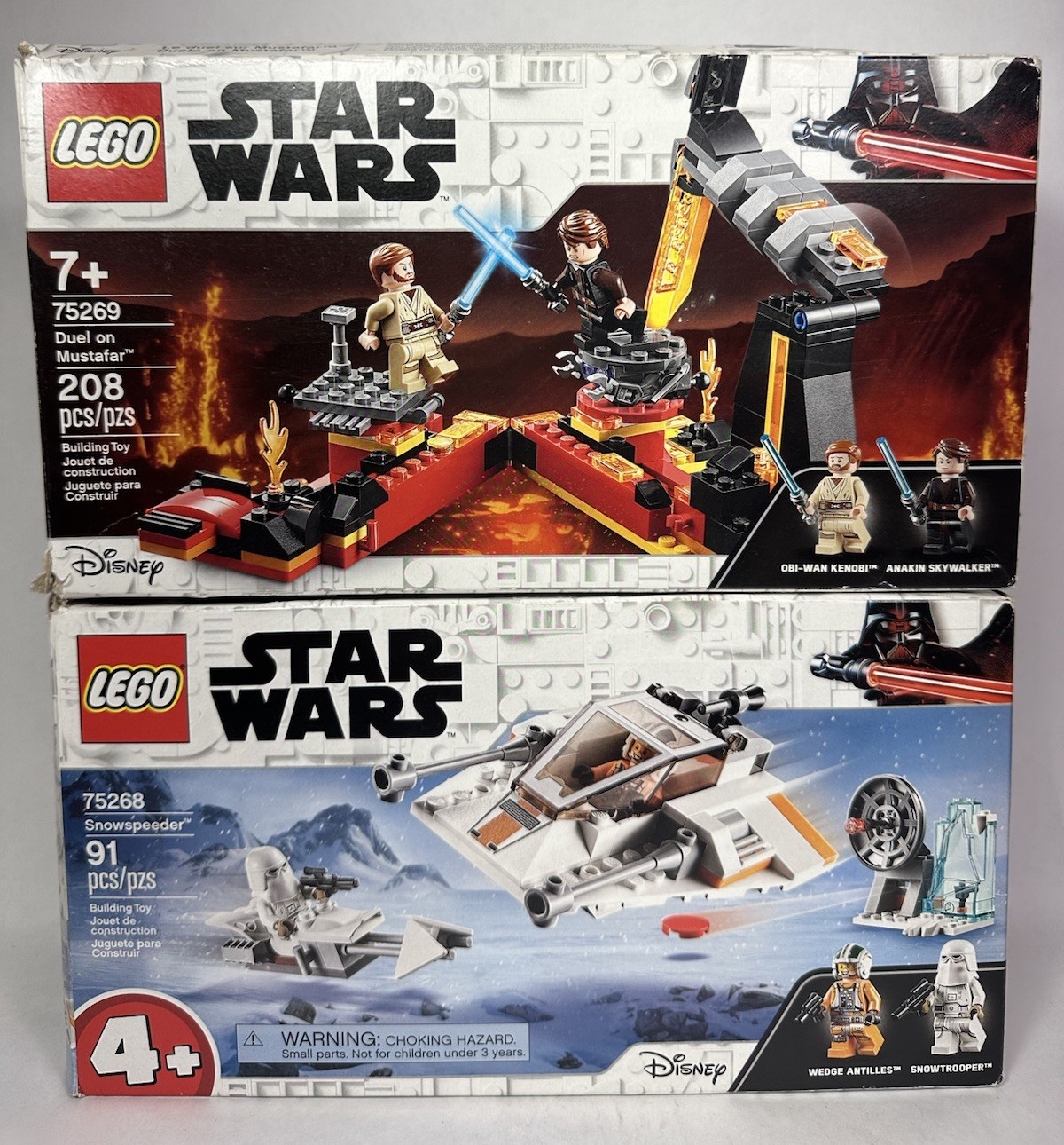 LEGO Star Wars 75269 Duel on Mustafar 76268 Snowspeeder Lot of 2 As Is ...
