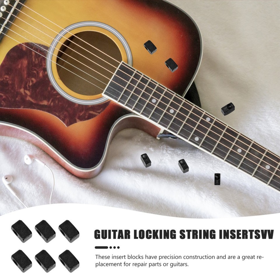 6 Pcs Metal Locking String Inserts Guitar Accessories Bridge Saddle ...