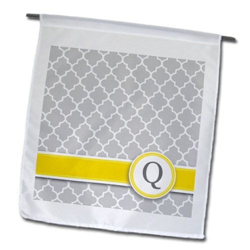 3dRose fl_154583_1 Initial Letter Q-Monogrammed Grey Quatrefoil Pattern ...