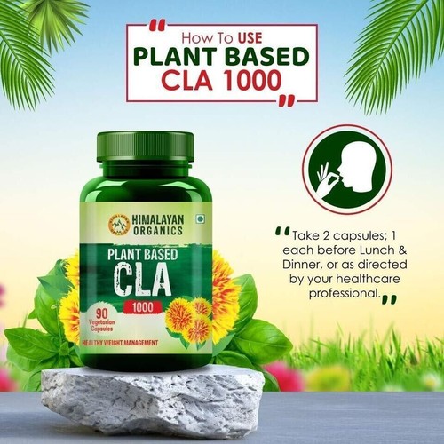 Himalayan Organics Plant Based CLA 1000 Fat Burner Supplement 90 Veg ...