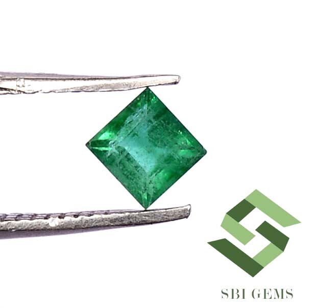 3.75 mm Certified Natural Emerald Square Cut 0.30 CTS Untreated Loose ...