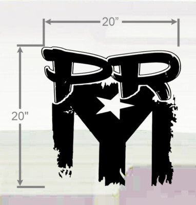 Puerto Rico Flag Decal Choose COLOR Grande 20"x20" Boricua PR Porto ...