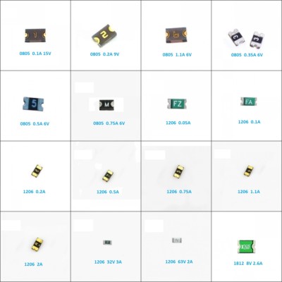 0805 1206 1812 SMD Self-Recovery Fuse 6V 8V 9V 15V 32V 63V (0.1A-3.5A ...