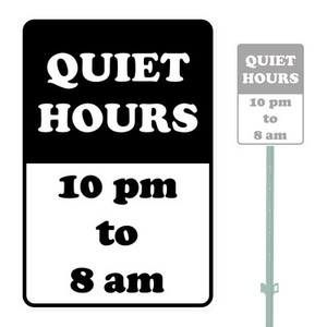 QUIET HOURS 10 PM TO 8 AM HEAVY DUTY ALUMINUM SIGN 10" x 15" | eBay