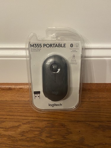 Logitech Portable Wireless Mouse M355 Pebble Black New Sealed Bluetooth ...