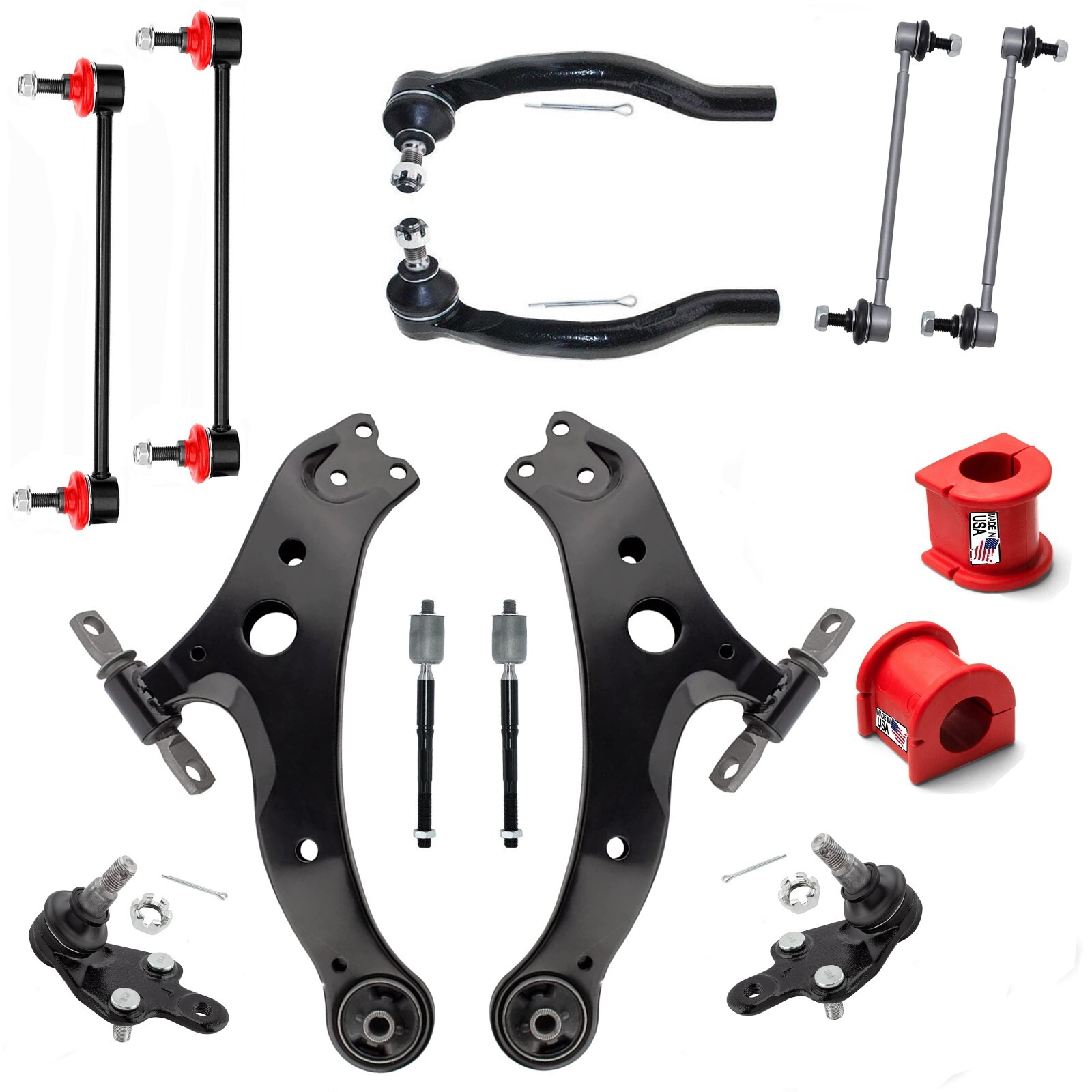 14PC Entire Front Suspension Kit Control Arms Links for 2007-2011 ...