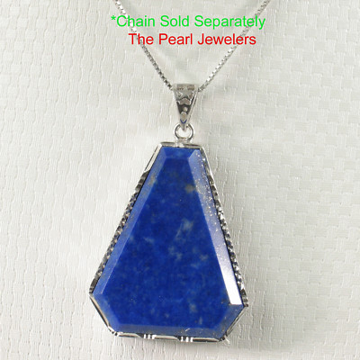 Large Diamond Shaped Blue Lapis Pendant | eBay