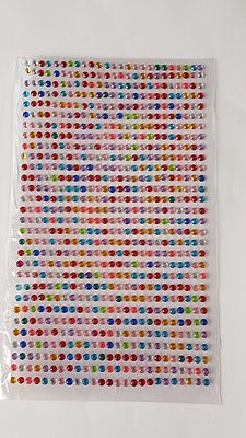 750 3MM MULTI SELF ADHESIVE STICK ON DIAMONTE GEMS CRYSTAL RHINESTONE ...