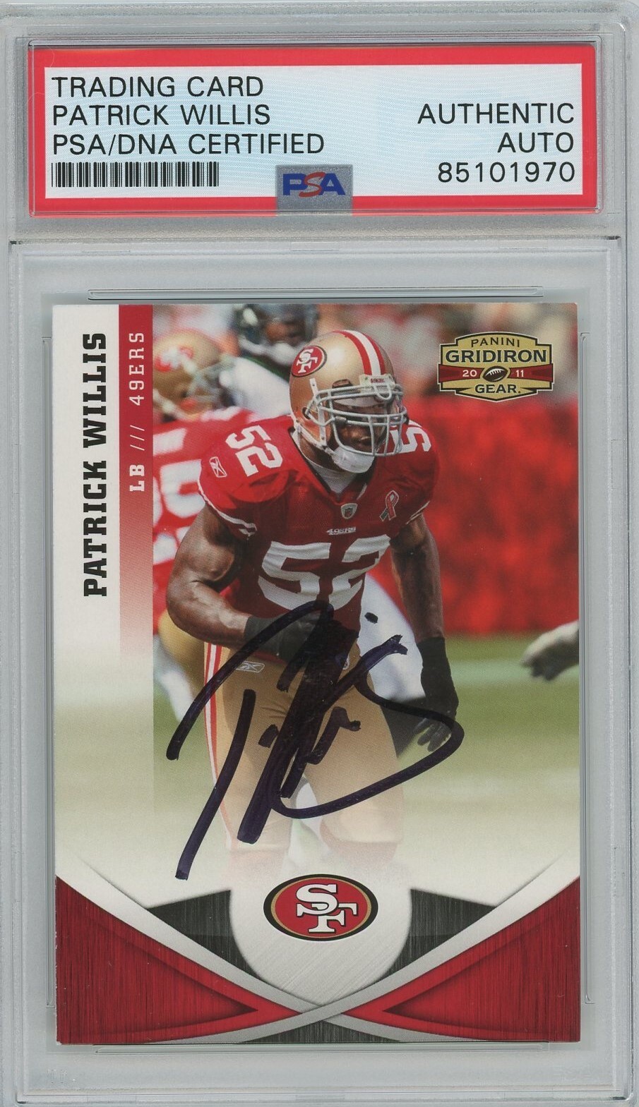 Patrick Willis 2011 Gridiron Gear 49ers HOF PSA/DNA Signed Auto ...