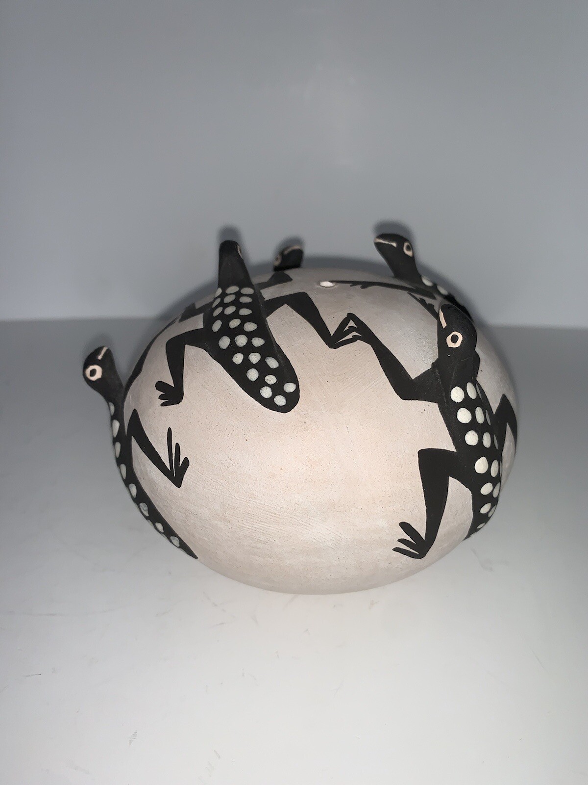 Native American LIZARD Seed Pot Acoma Pueblo POTTERY Signed N ...