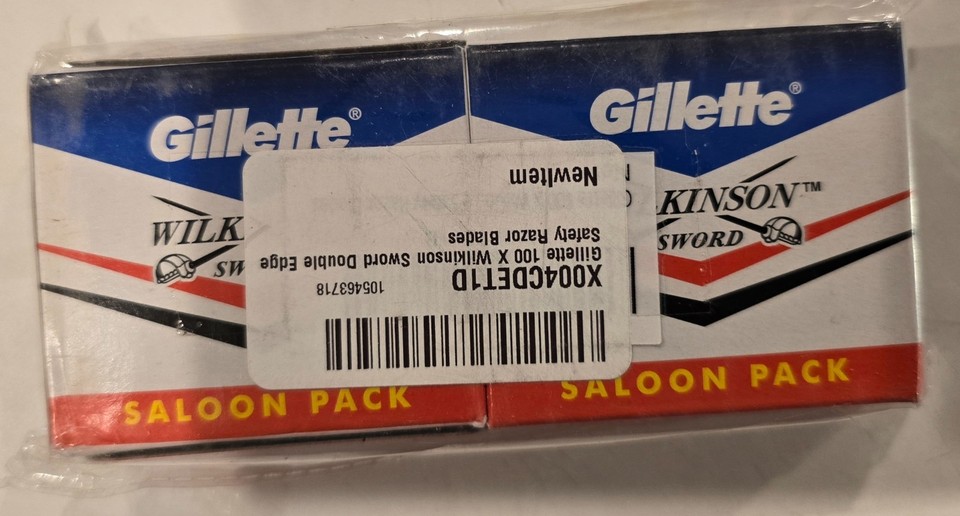Gillette Saloon Pack Razor Wilkinson Sword Double Edge Blades (2x50 ...