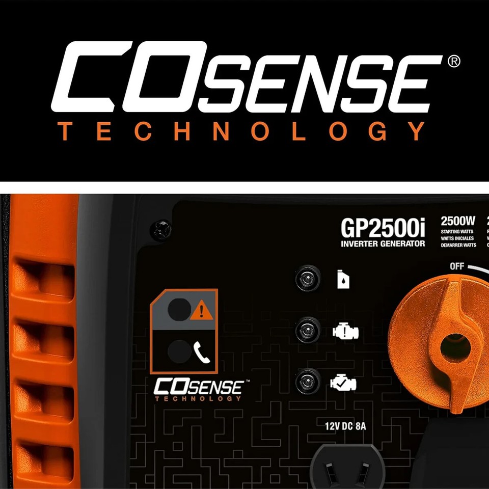 Generac 2,500-Watt Gas-Powered Portable Generator CO Sense Technology ...