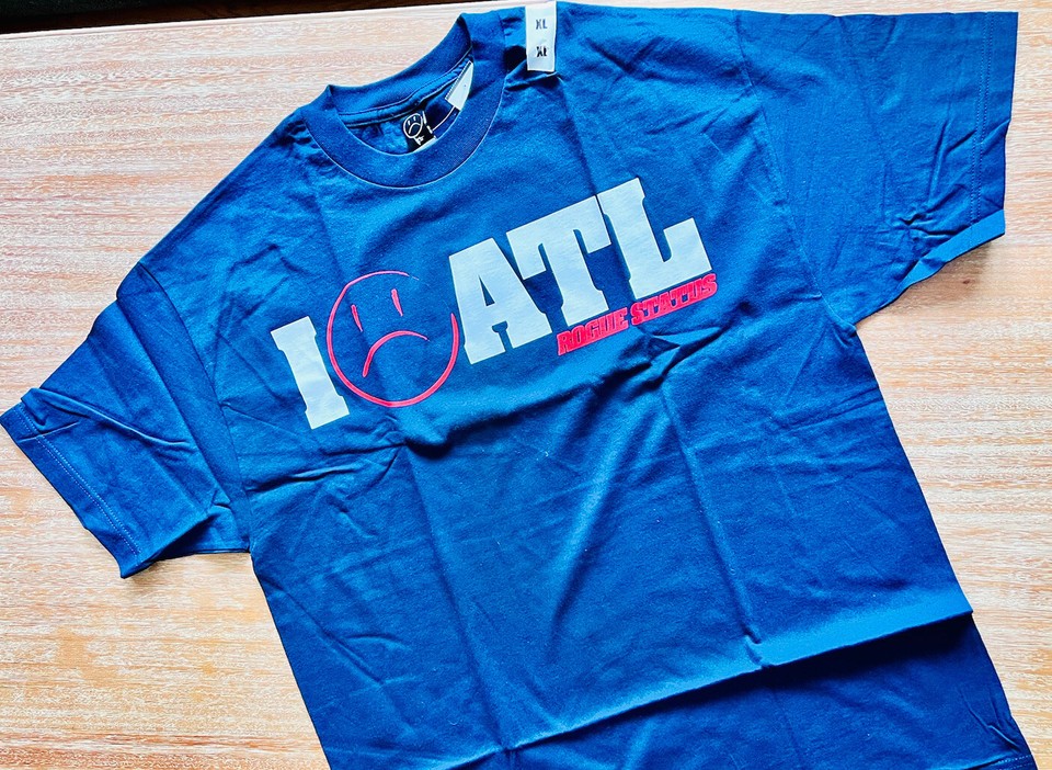 NEW Rogue Status T-shirt Tee Shirt Navy Blue Red ATL Atlanta XL Extra ...