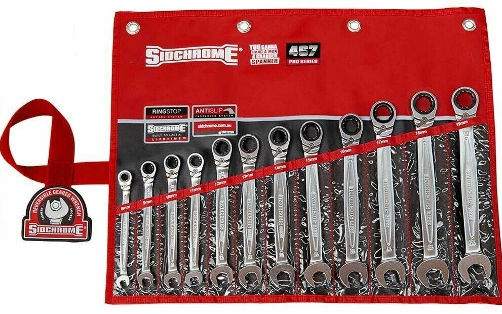 Sidchrome 467 Pro Series Combination Spanner Set - 12 Piece (SCMT22298 ...