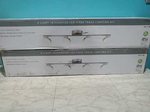 Alsy 2.6ft 4-Light Brushed Nickel Integrated LED Fixed Track Lighting ...