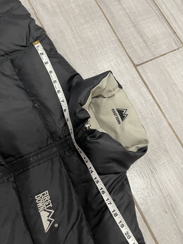 Vintage FIRST DOWN Puffer Jacket Black Reversible Heavy Men’s Size M | eBay