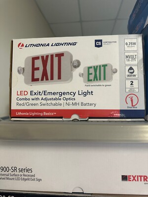 NEW Lithonia Lighting LED Exit/Emergency Light Combo with Adjustable ...