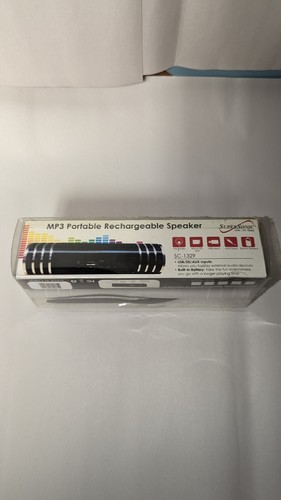 Supersonic SC-1329 Silver MP3 Portable Rechargeable Speaker NOS FREE ...
