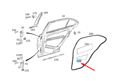 MERCEDES-BENZ C W204 REAR LEFT DOOR PANELING DAMPING A2046820508 NO ...