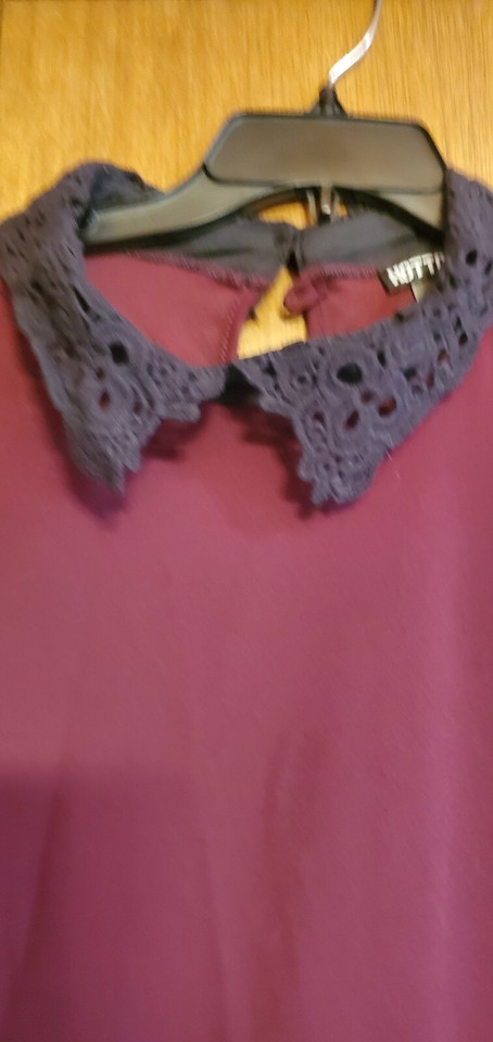 Hot Topic Burgundy & Black Lace Collar Skater Dress Size 3X New W/Tags ...