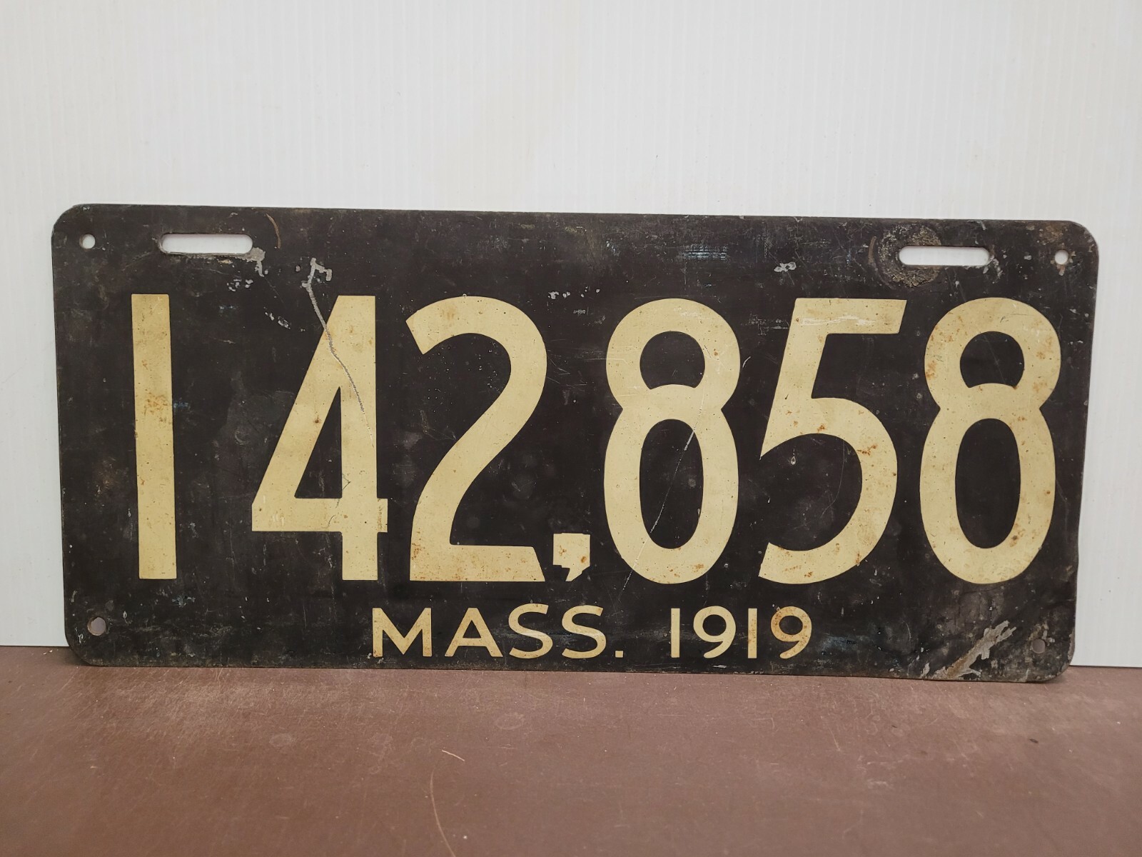 1919 Massachusetts FLAT License Plate Tag Original | eBay