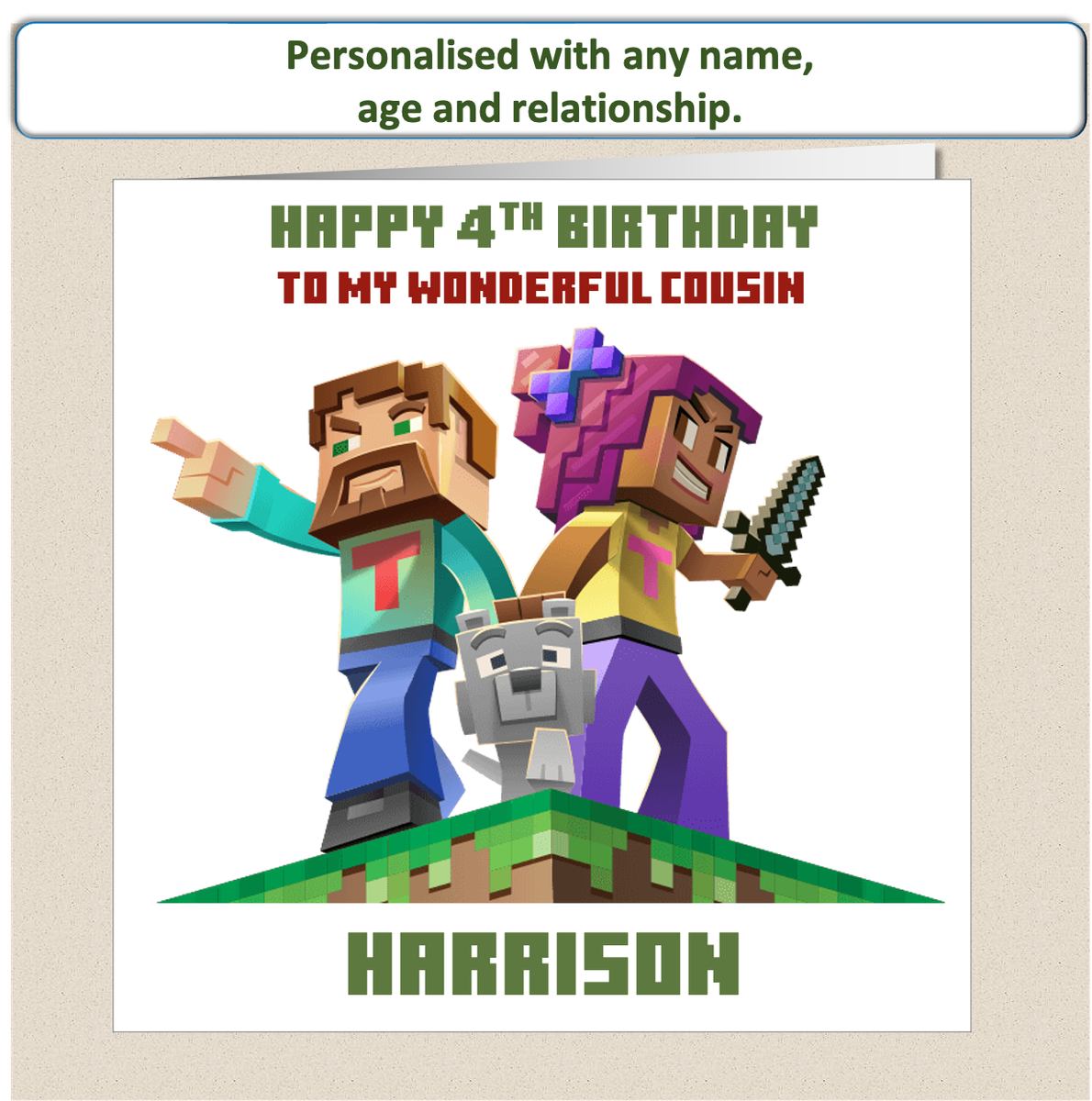 Minecraft Birthday Card Designs Minecraft Birthday Card: Over 14